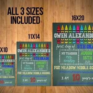 First & Last Day of School Chalkboard Photo Prop Reusable Printable End ...