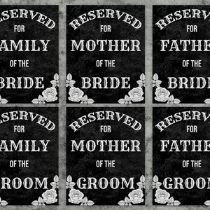 Gothic Wedding Reserved Sign Vintage Printable Dark Wedding Table Sign ...