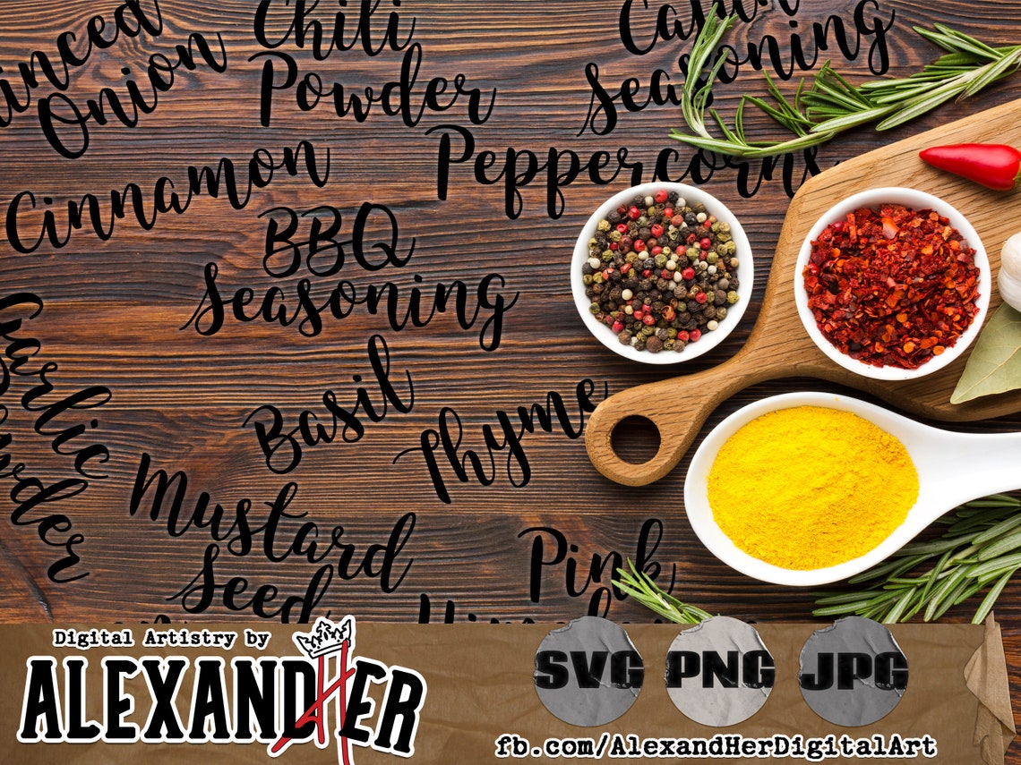 Printable Cursive Spice Labels, Pantry Organization Decals, Farmhouse ...