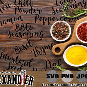 Printable Cursive Spice Labels, Pantry Organization Decals, Farmhouse ...