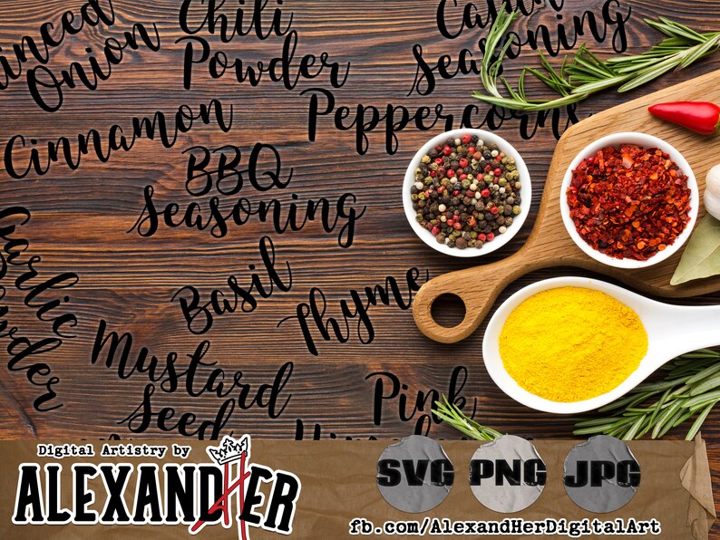 Printable Cursive Spice Labels, Pantry Organization Decals, Farmhouse ...