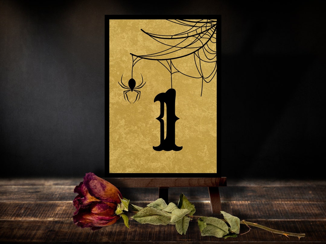 Printable Gothic Wedding Table Numbers Alternative Dark Wedding ...