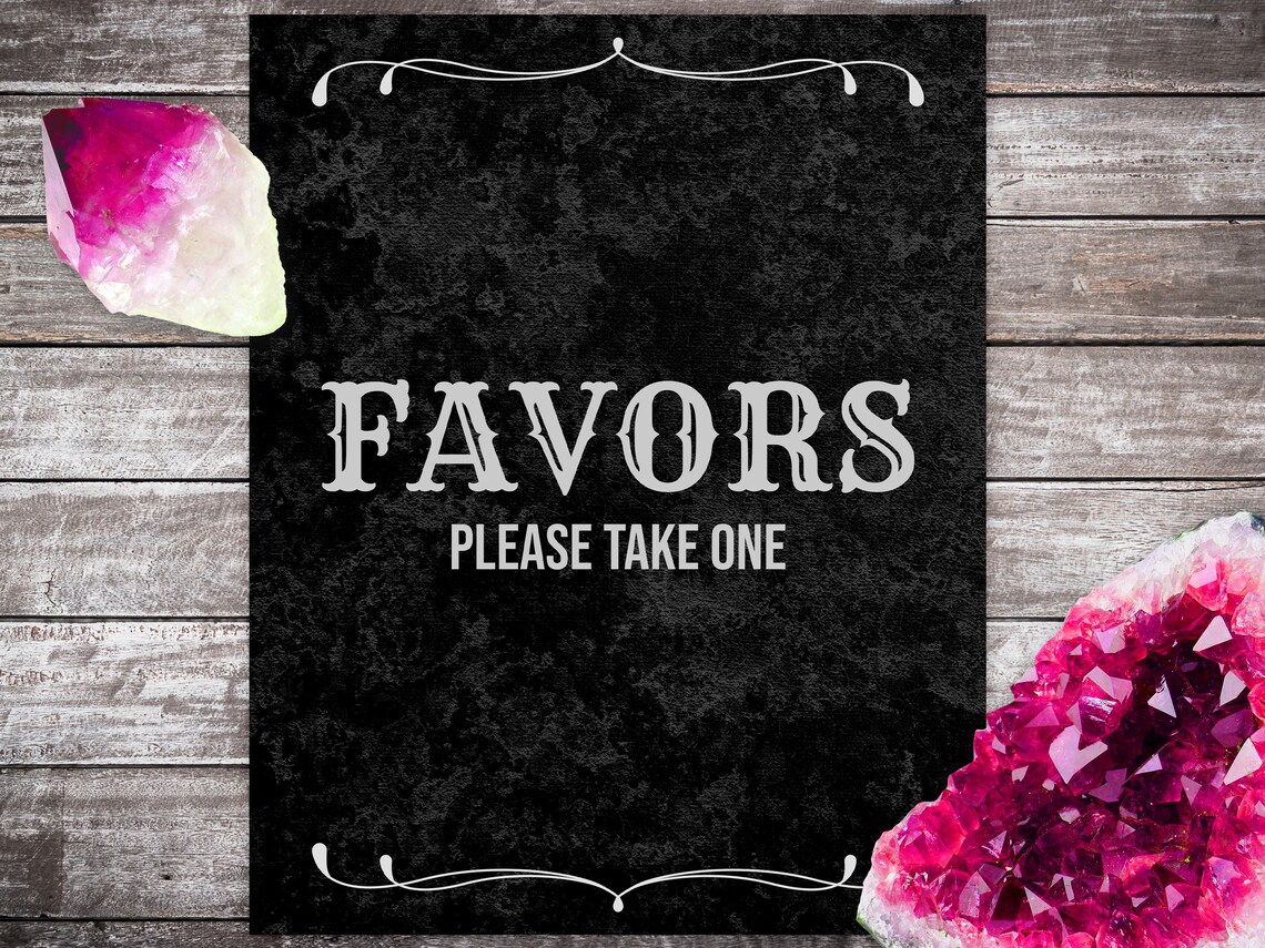Gothic Reception Sign Vintage Wedding Table Signs Printable Favor Sign ...