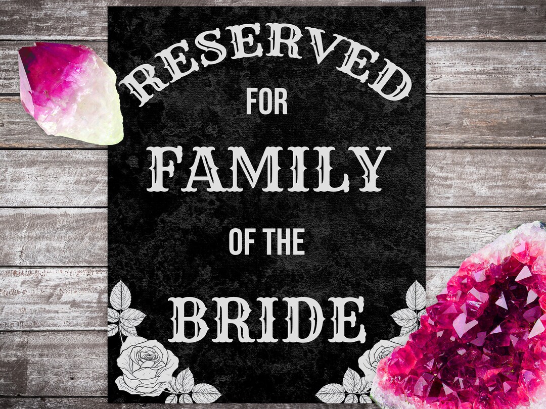Gothic Wedding Reserved Sign Vintage Printable Dark Wedding Table Sign ...