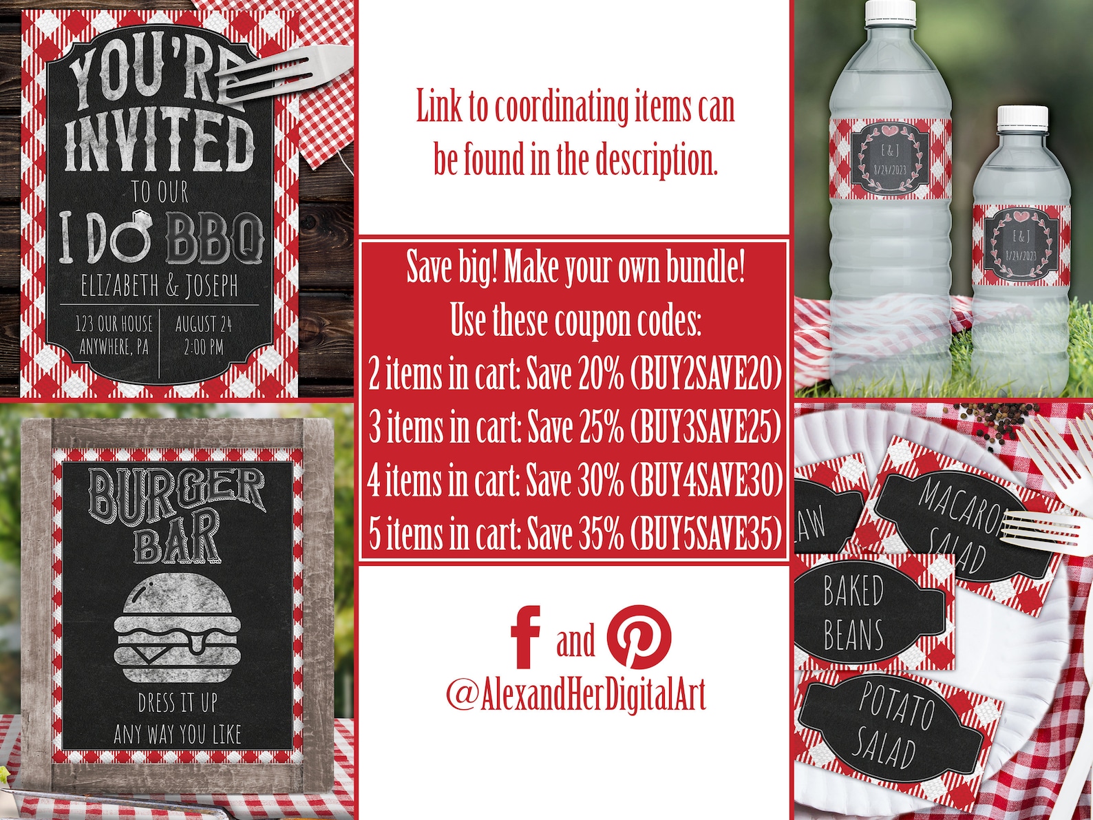 BBQ Party Printable Food Labels, Wedding Shower Food Tent Card ...