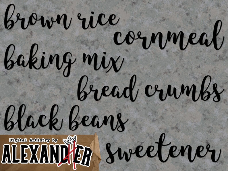 Printable Cursive Kitchen Pantry Label Bundle Food Storage Container ...