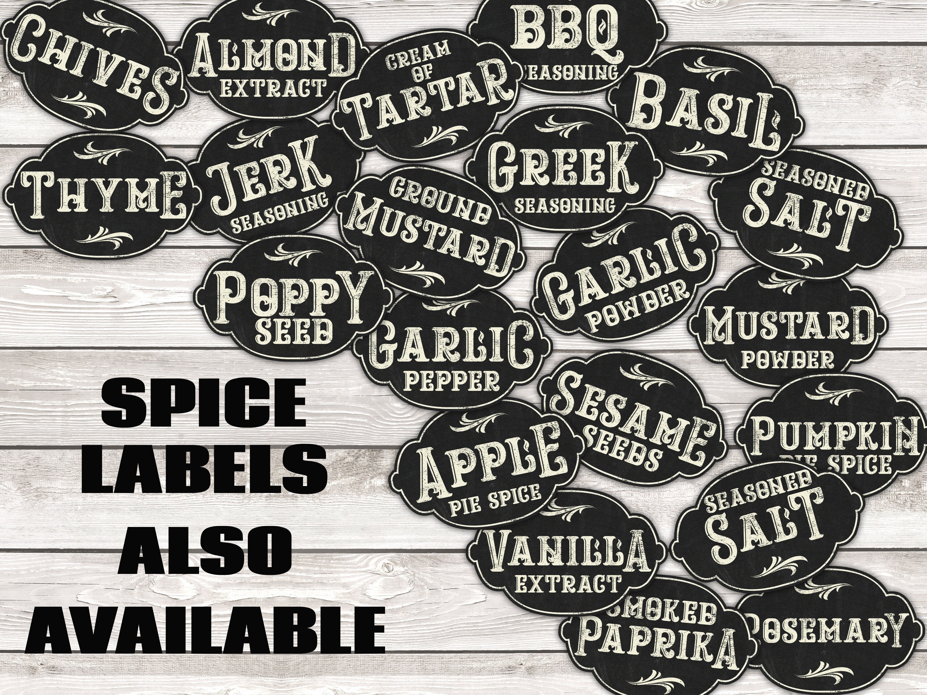 Set 2 - Vintage Chalkboard Pantry Labels, Printable Farmhouse Decals ...