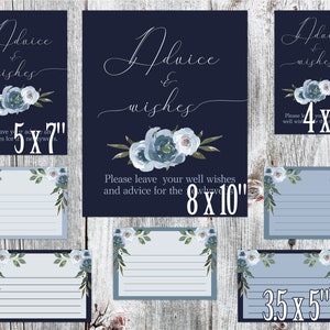 Modern Wedding Reception Advice Sign, Editable Advice Card Template ...