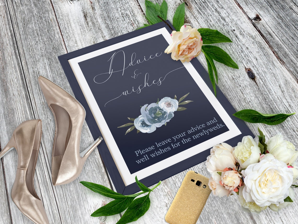 Modern Wedding Reception Advice Sign Editable Advice Card - Etsy