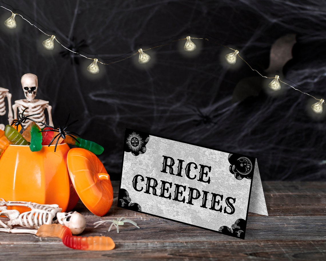 Ouija Board Halloween Wedding Food Label Editable Gothic Wedding Buffet ...