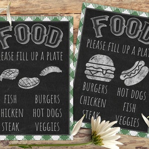 BBQ Party Food Table Sign, Printable Buffet Sign Set, Wedding Shower ...