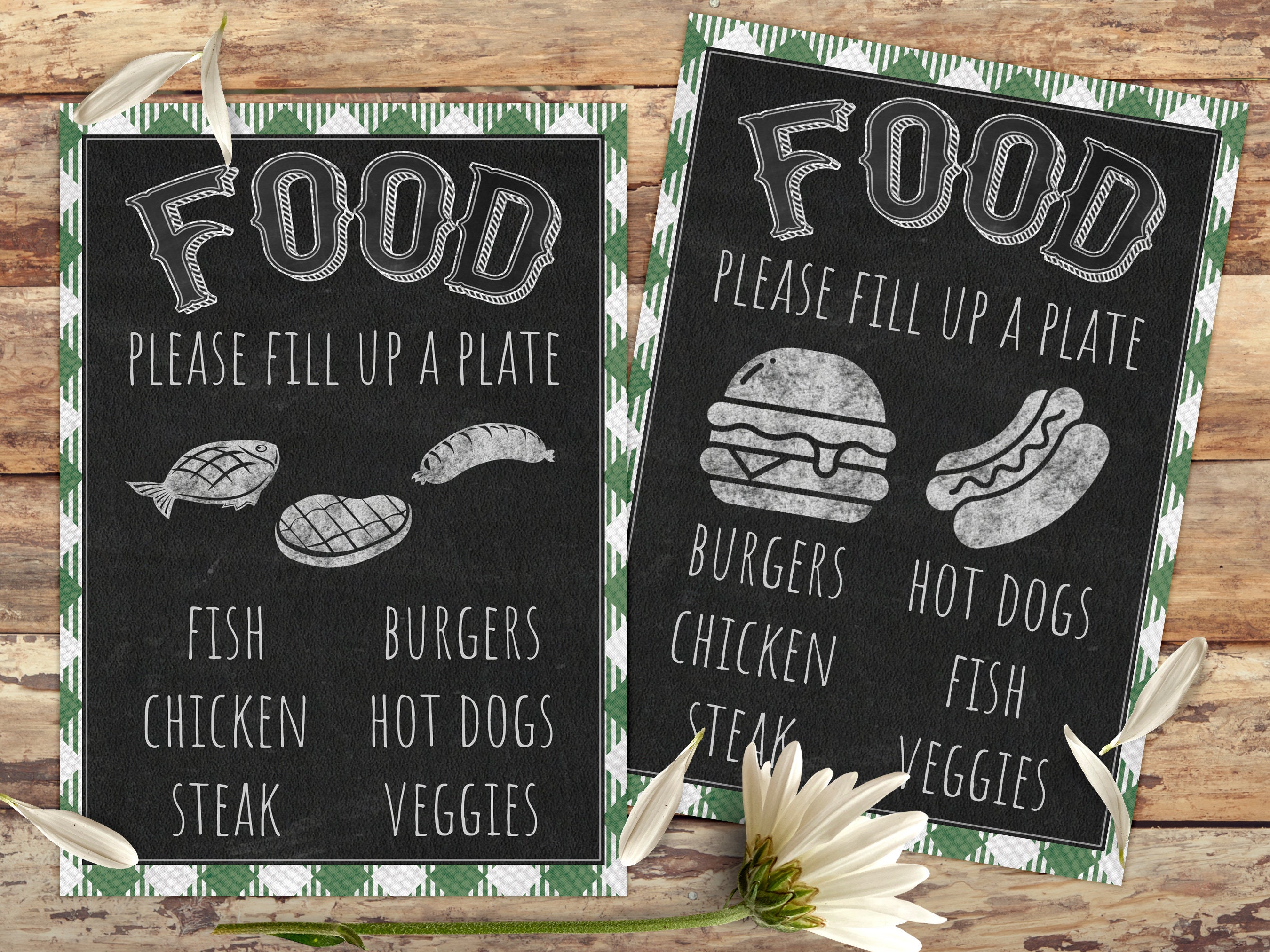 BBQ Party Food Table Sign, Printable Buffet Sign Set, Wedding Shower ...