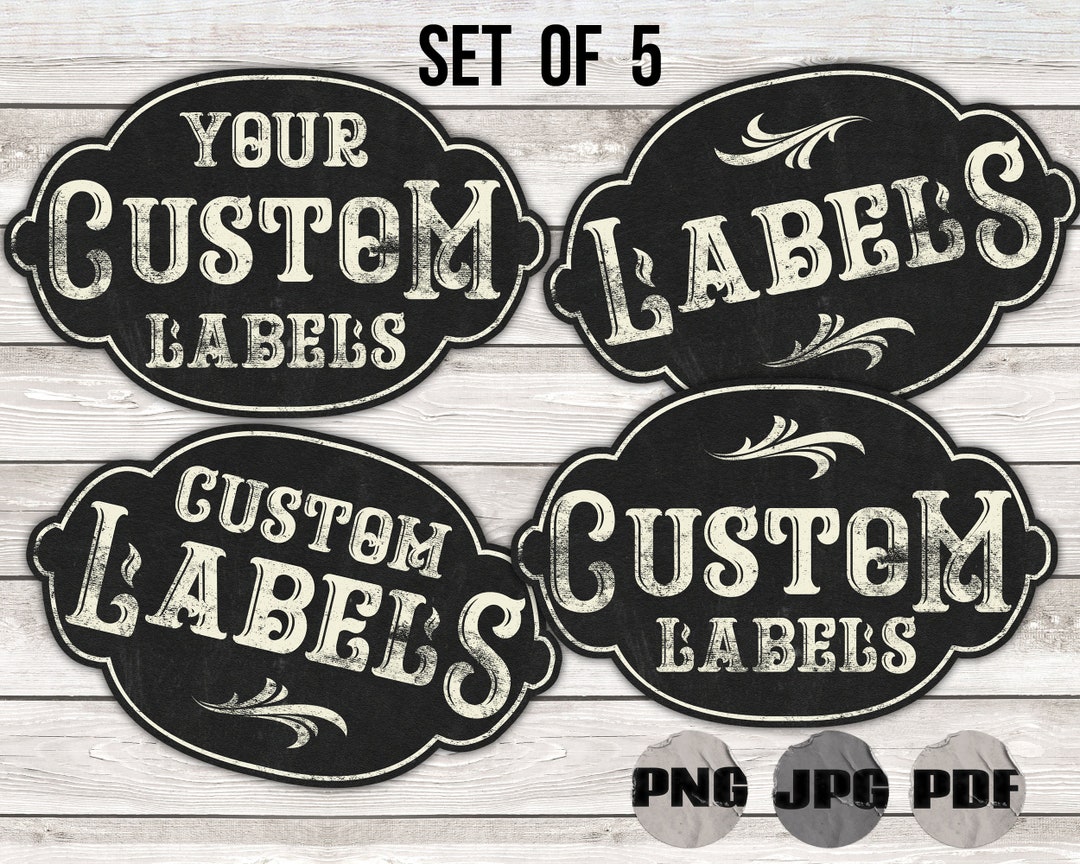 Custom Vintage Chalkboard Printable Labels for Organization Pantry ...