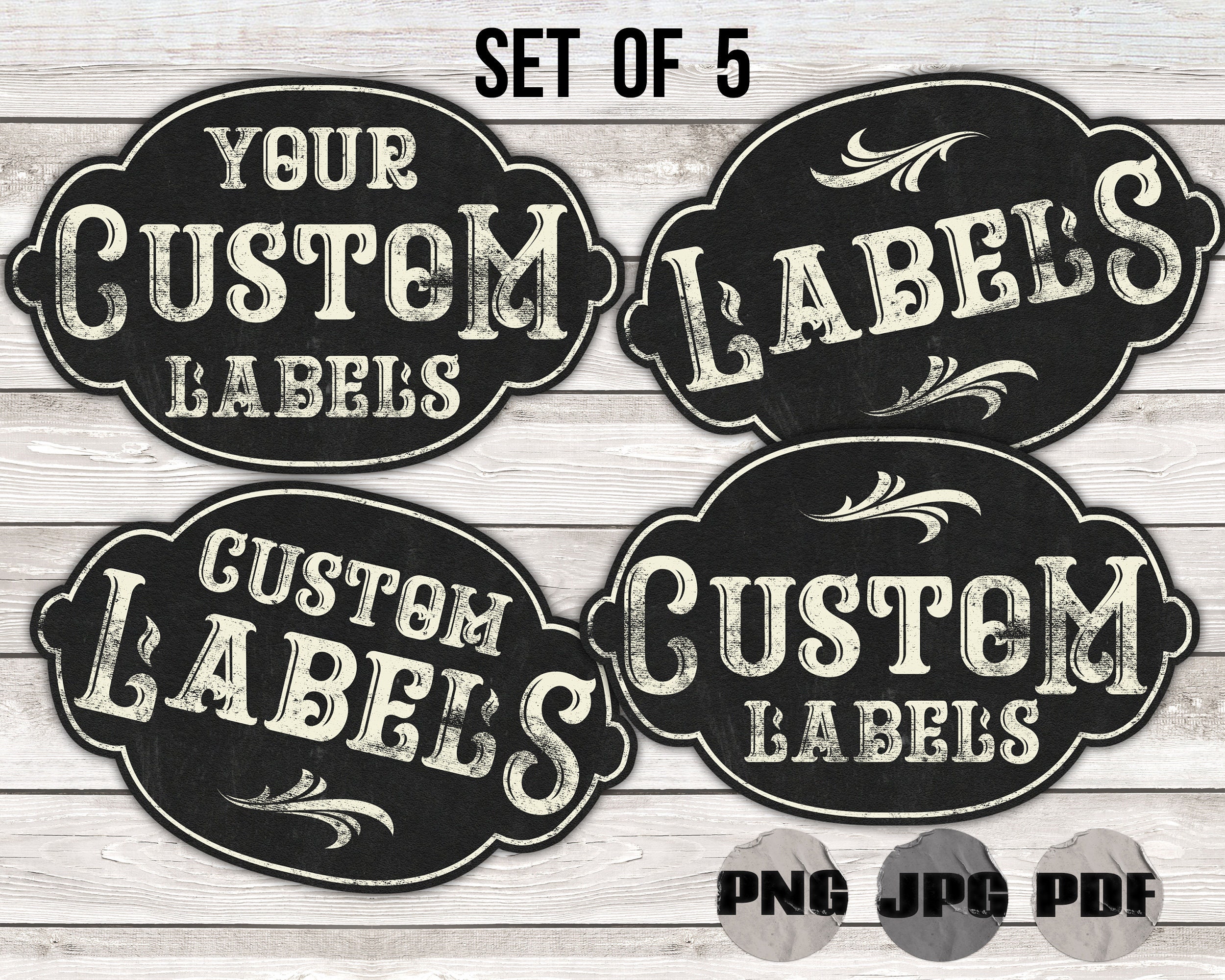 Custom Vintage Chalkboard Printable Labels for Organization Pantry ...