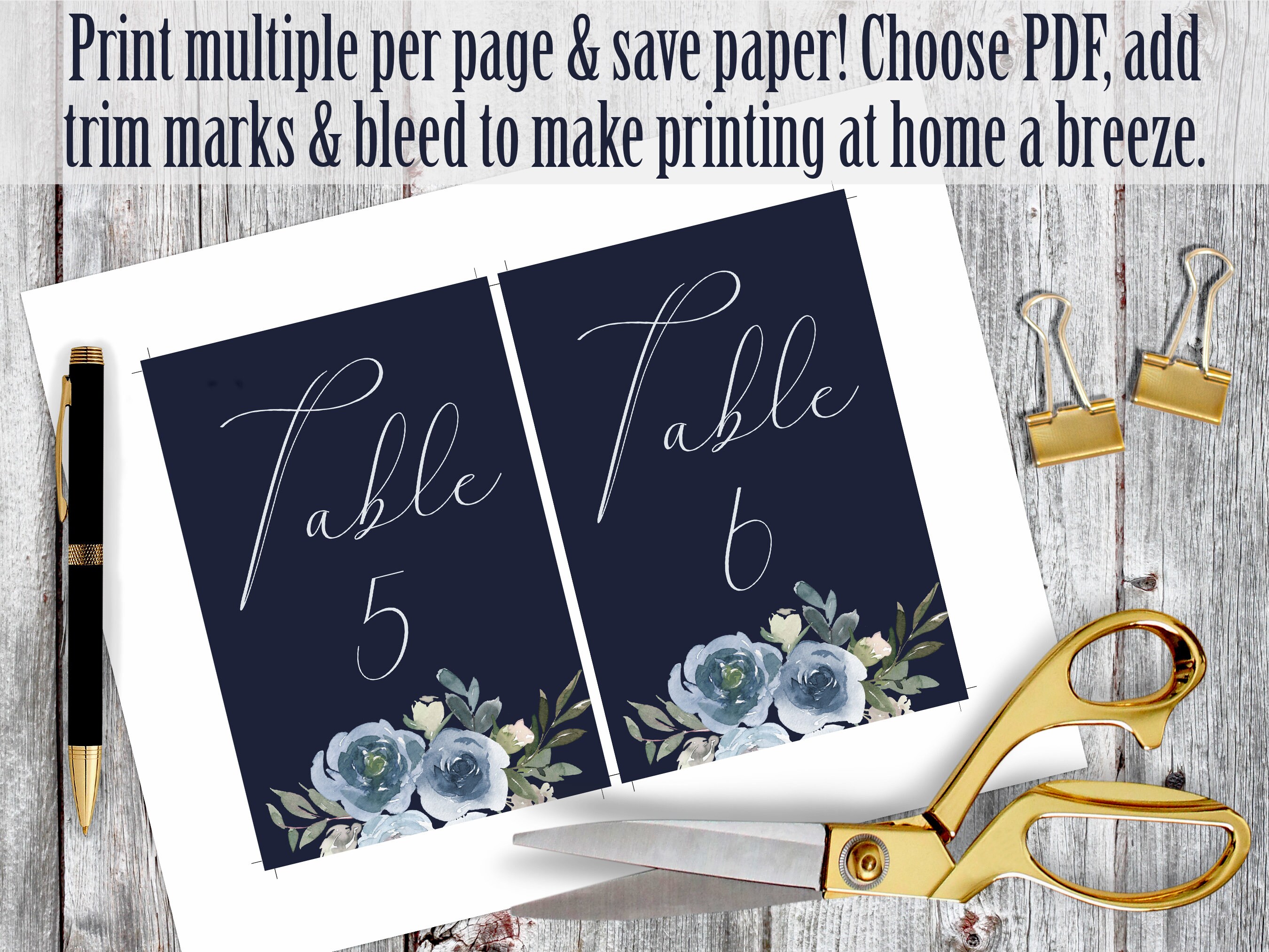 Modern Wedding Table Number, Printable Reception Reserved Sign, DIY ...