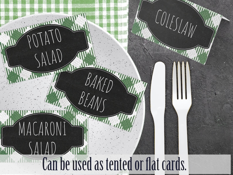 BBQ Party Printable Food Labels, Wedding Shower Food Tent Card ...