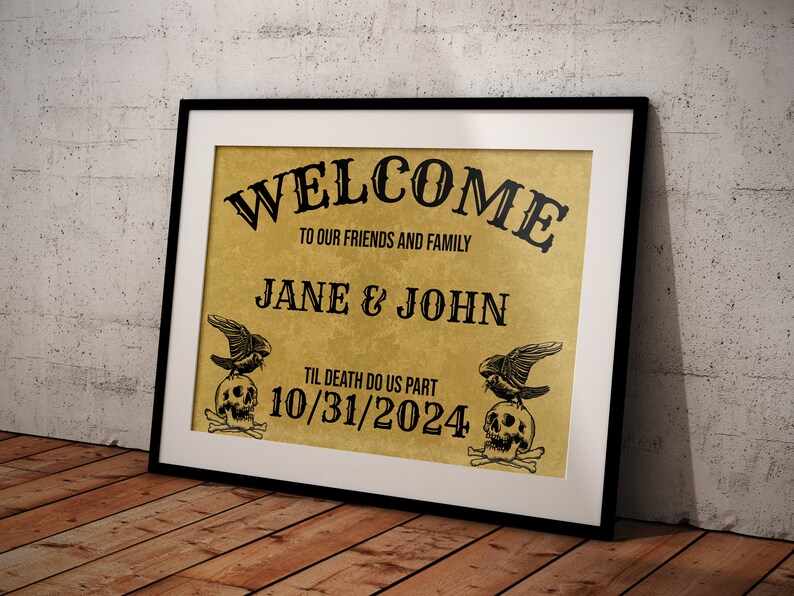 Printable Gothic Wedding Welcome Sign Vintage Wedding - Etsy