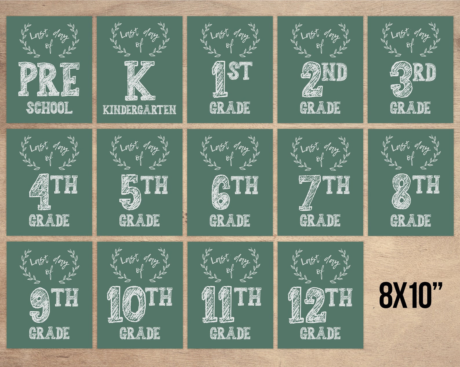 Last Day of School Chalkboard Photo Prop Printable Sign, Reusable Chalk ...