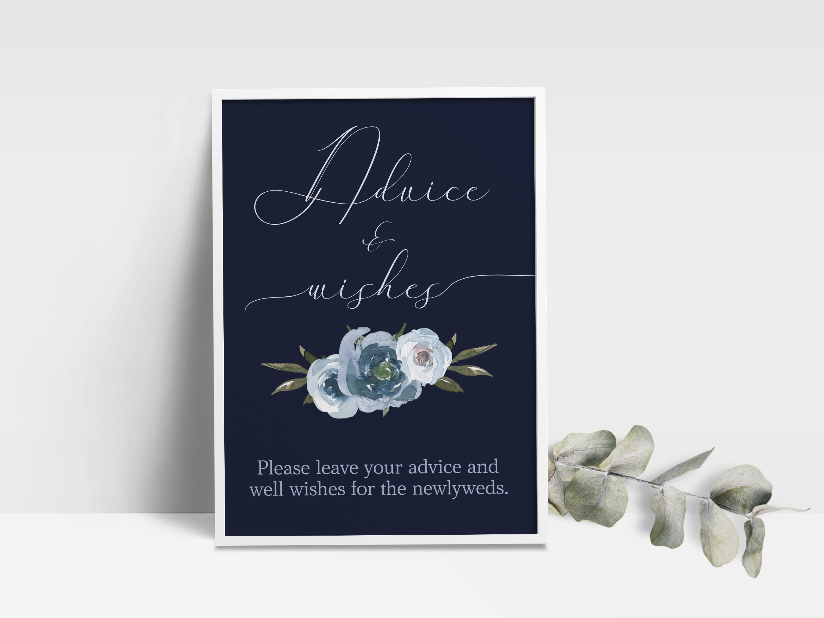 Modern Wedding Reception Advice Sign Editable Advice Card - Etsy