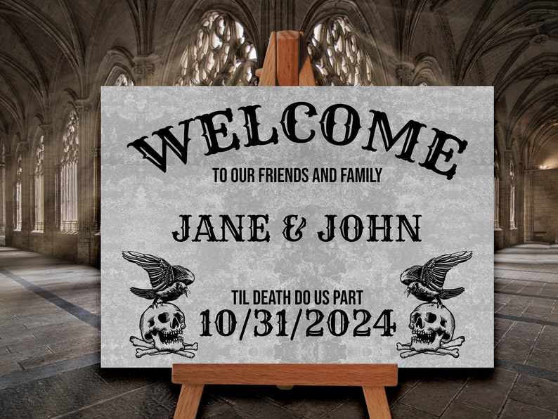 Printable Gothic Wedding Welcome Sign Vintage Wedding - Etsy
