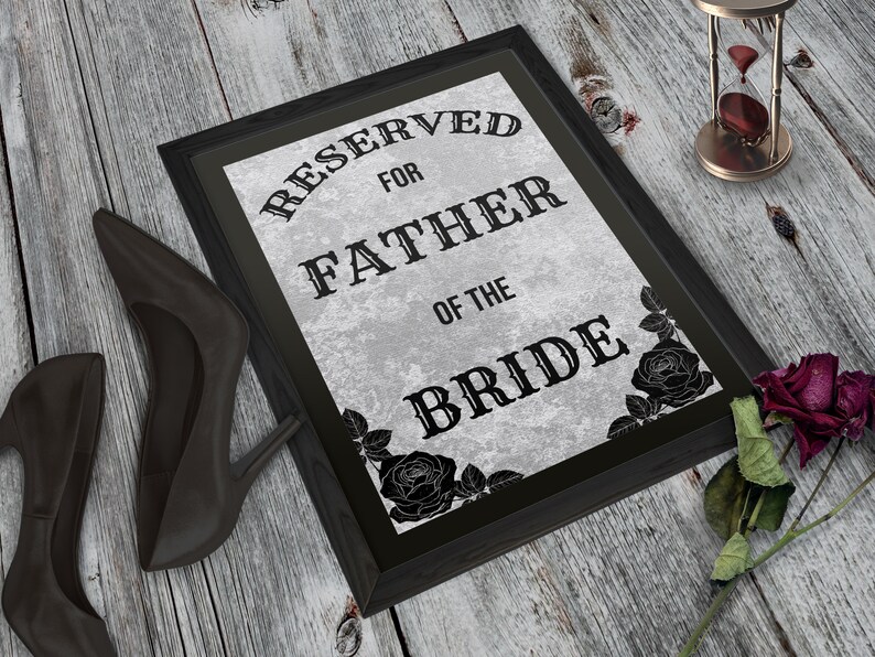 Gothic Wedding Reserved Sign Printable Vintage Wedding Sign Editable ...