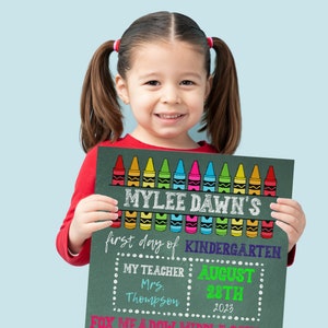 First & Last Day of School Chalkboard Photo Prop Reusable Printable End ...