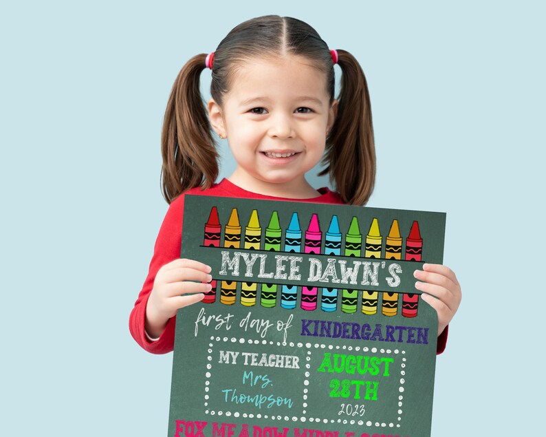 First & Last Day of School Chalkboard Photo Prop Reusable Printable End ...