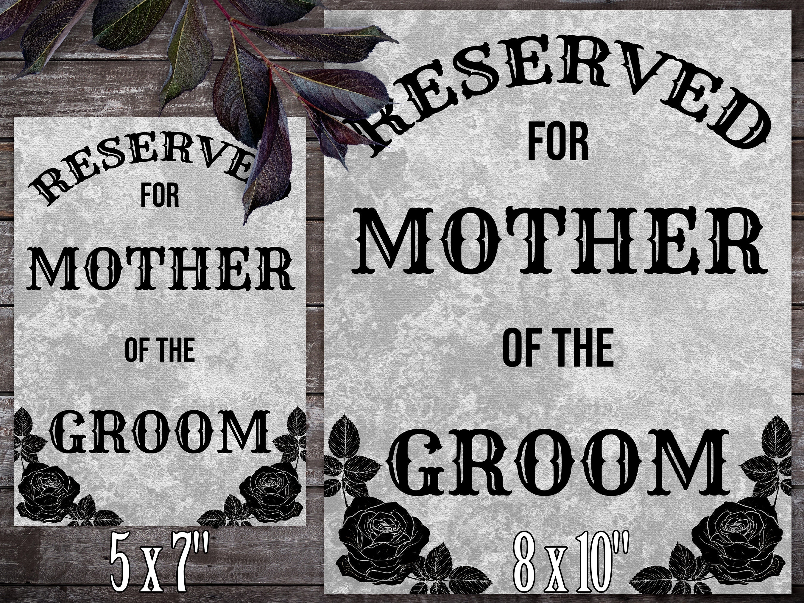Gothic Wedding Reserved Sign Printable Vintage Wedding Sign Editable ...