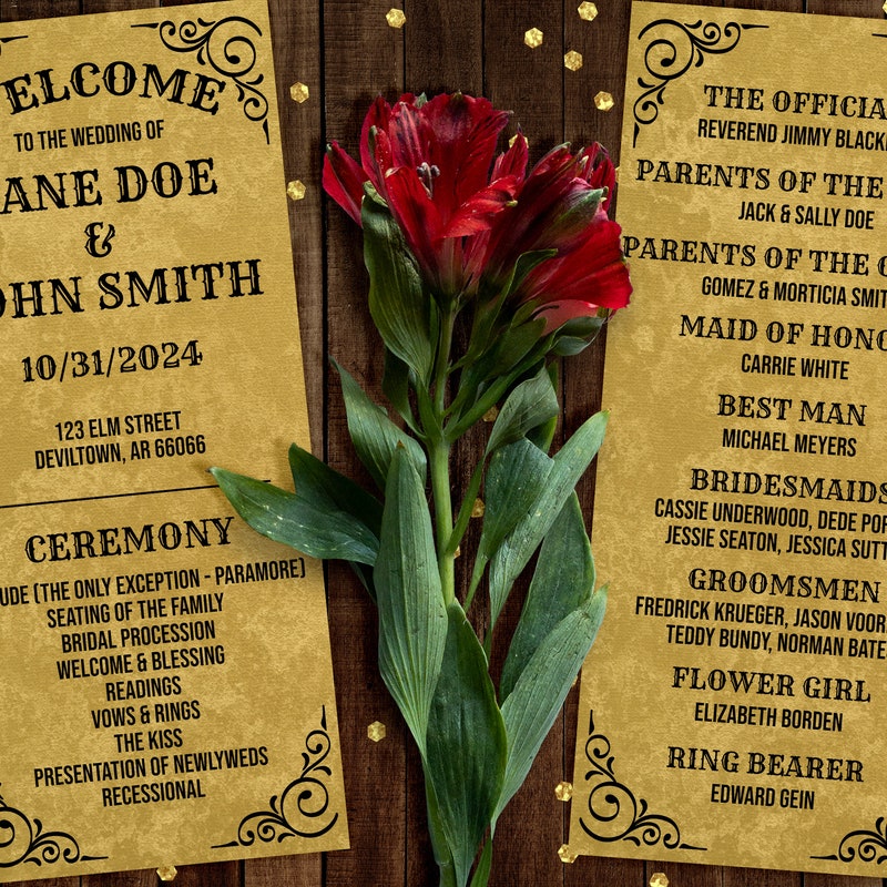 Fall Wedding Program - Etsy