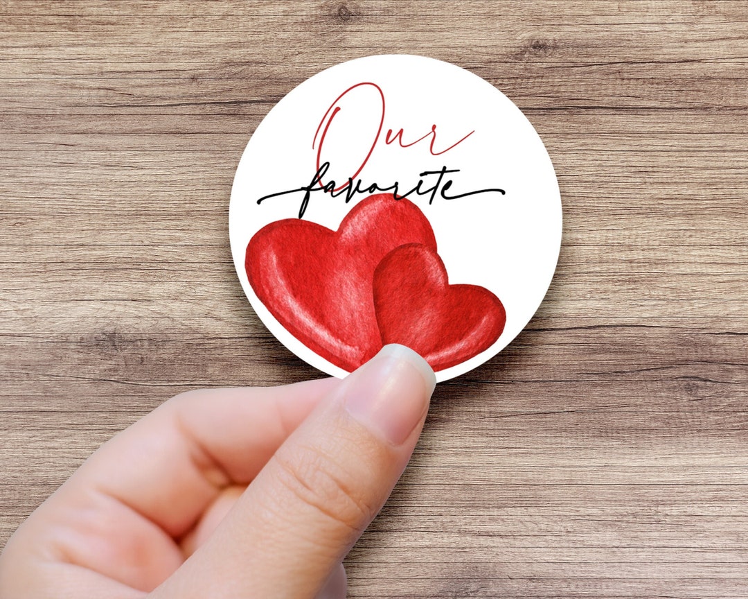 His Her Our Favorite Sticker Template, Wedding Favor Label, Engagement ...