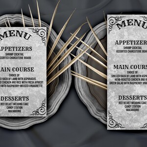Printable Gothic Wedding Menu Editable Vintage Wedding Reception Menu ...