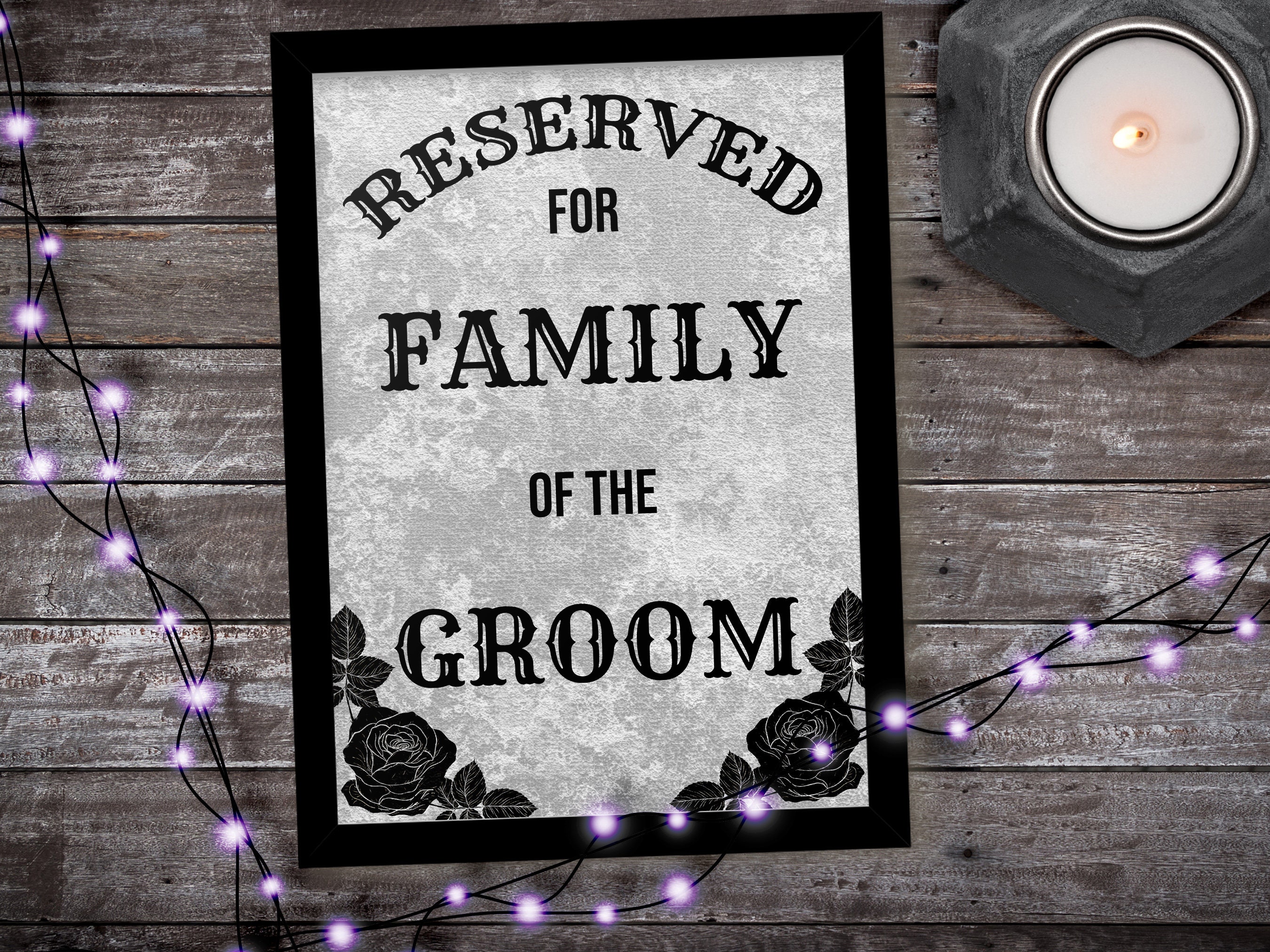 Gothic Wedding Reserved Sign Printable Vintage Wedding Sign Editable ...