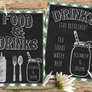 BBQ Party Food Table Sign, Printable Buffet Sign Set, Wedding Shower ...