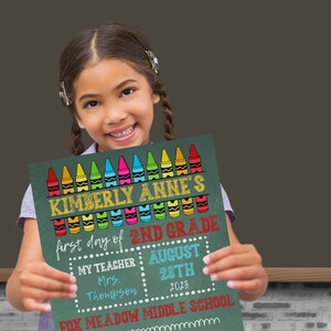 First & Last Day of School Chalkboard Photo Prop Reusable Printable End ...