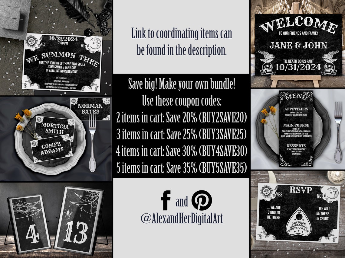 Gothic Wedding Reserved Sign Vintage Printable Dark Wedding - Etsy