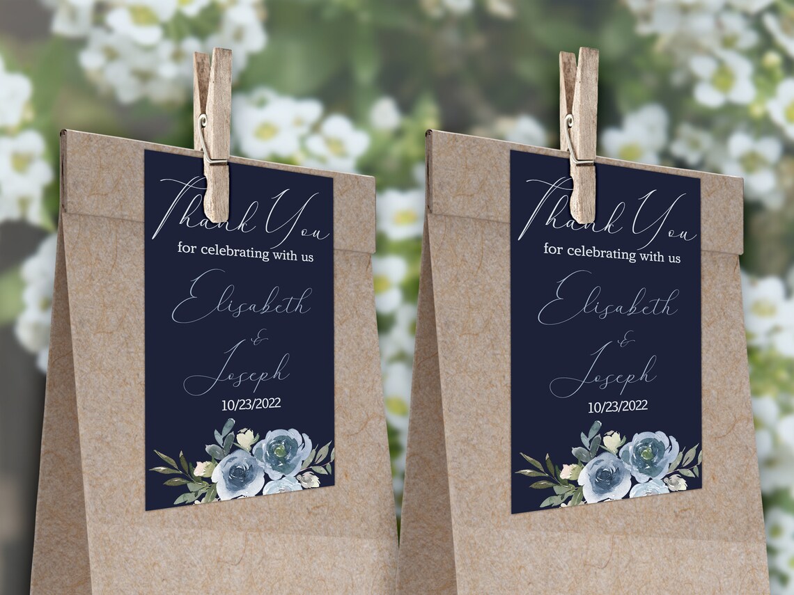 Modern Wedding Favor Tags, Printable Custom Favor Label, Personalized ...