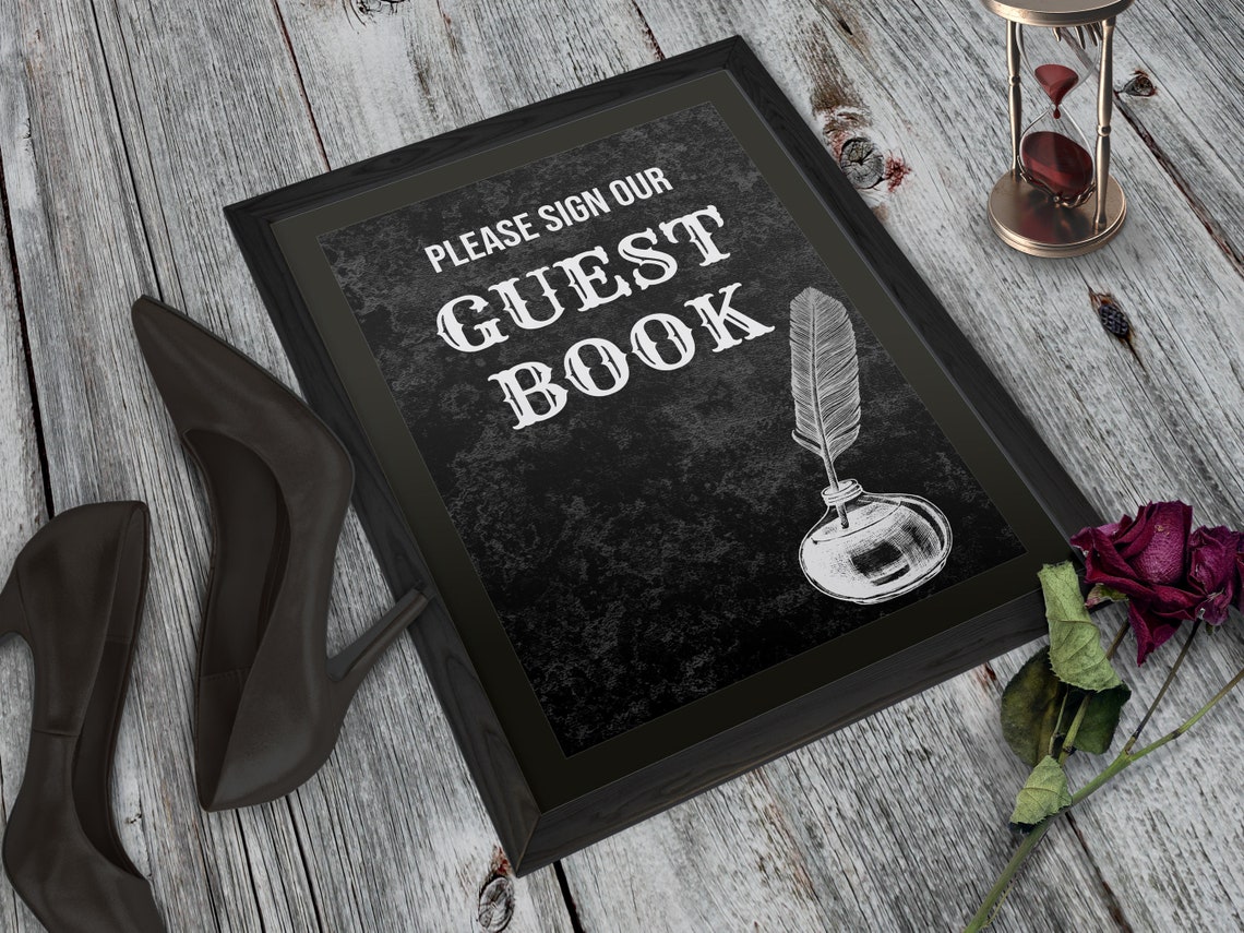 Gothic Reception Sign Vintage Wedding Table Signs Printable Favor Sign ...