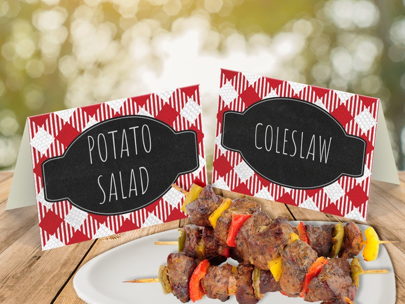 BBQ Party Printable Food Labels, Wedding Shower Food Tent Card ...