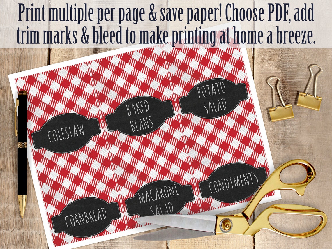 BBQ Party Printable Food Labels, Wedding Shower Food Tent Card ...