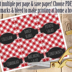 BBQ Party Printable Food Labels, Wedding Shower Food Tent Card ...