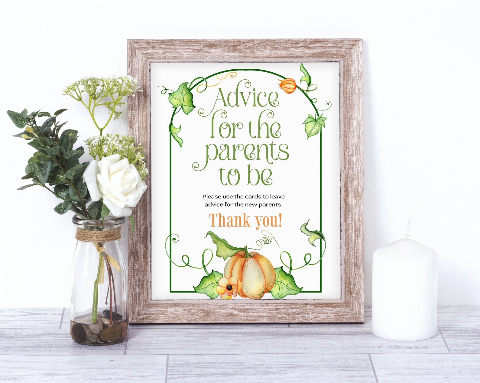Editable Advice for Parents Baby Shower Game Sign Printable Fall Baby ...