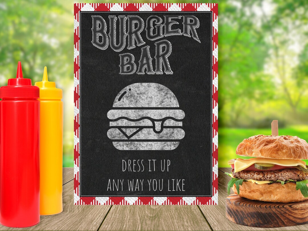 I Do BBQ Party Burger Bar Sign, Printable Wedding Shower Sign, Backyard ...