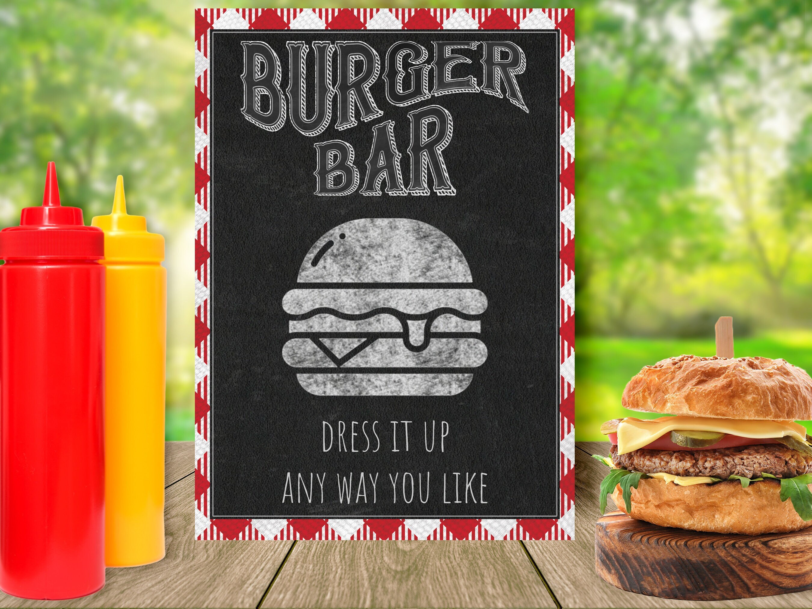 I Do BBQ Party Burger Bar Sign, Printable Wedding Shower Sign, Backyard ...