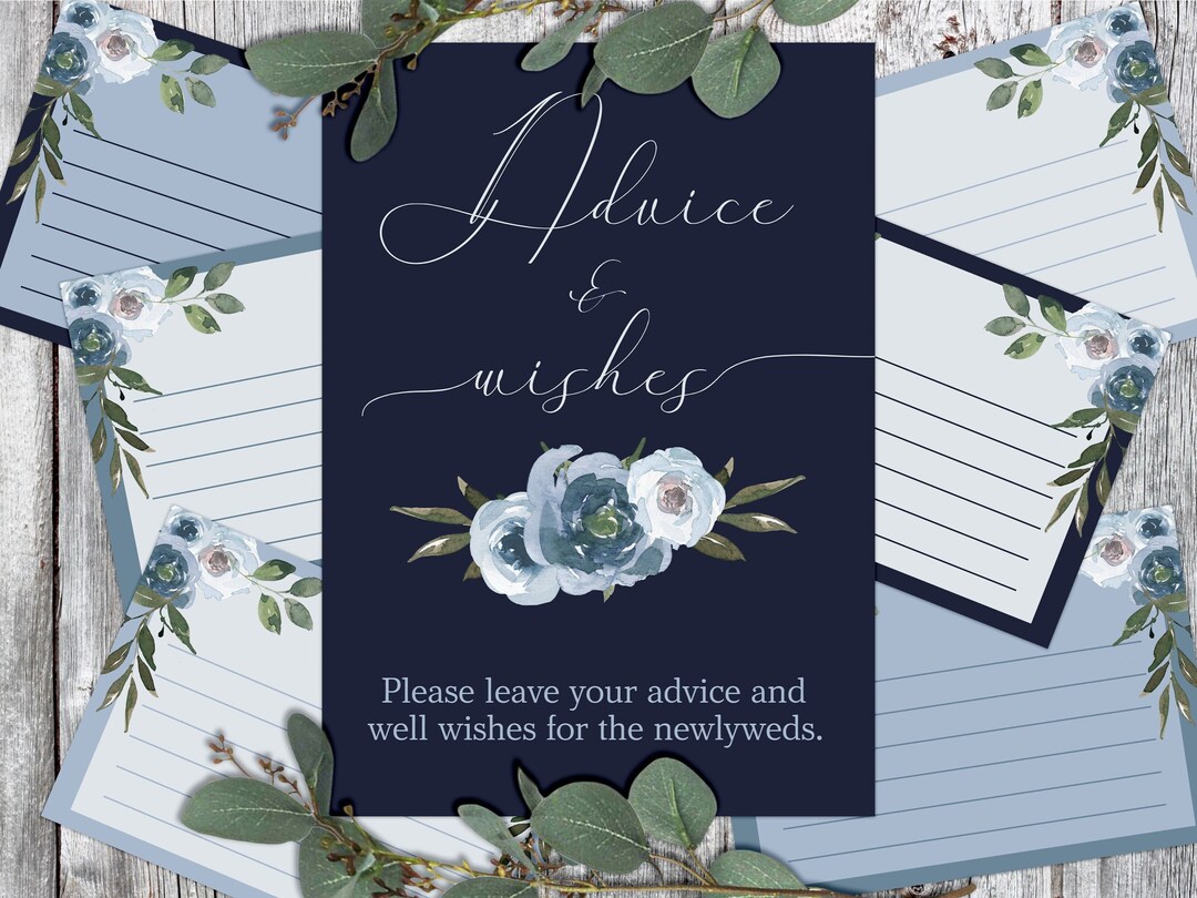 Modern Wedding Reception Advice Sign, Editable Advice Card Template ...