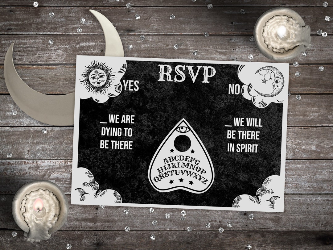 Ouija RSVP Card Printable Halloween Wedding Response Card Editable ...