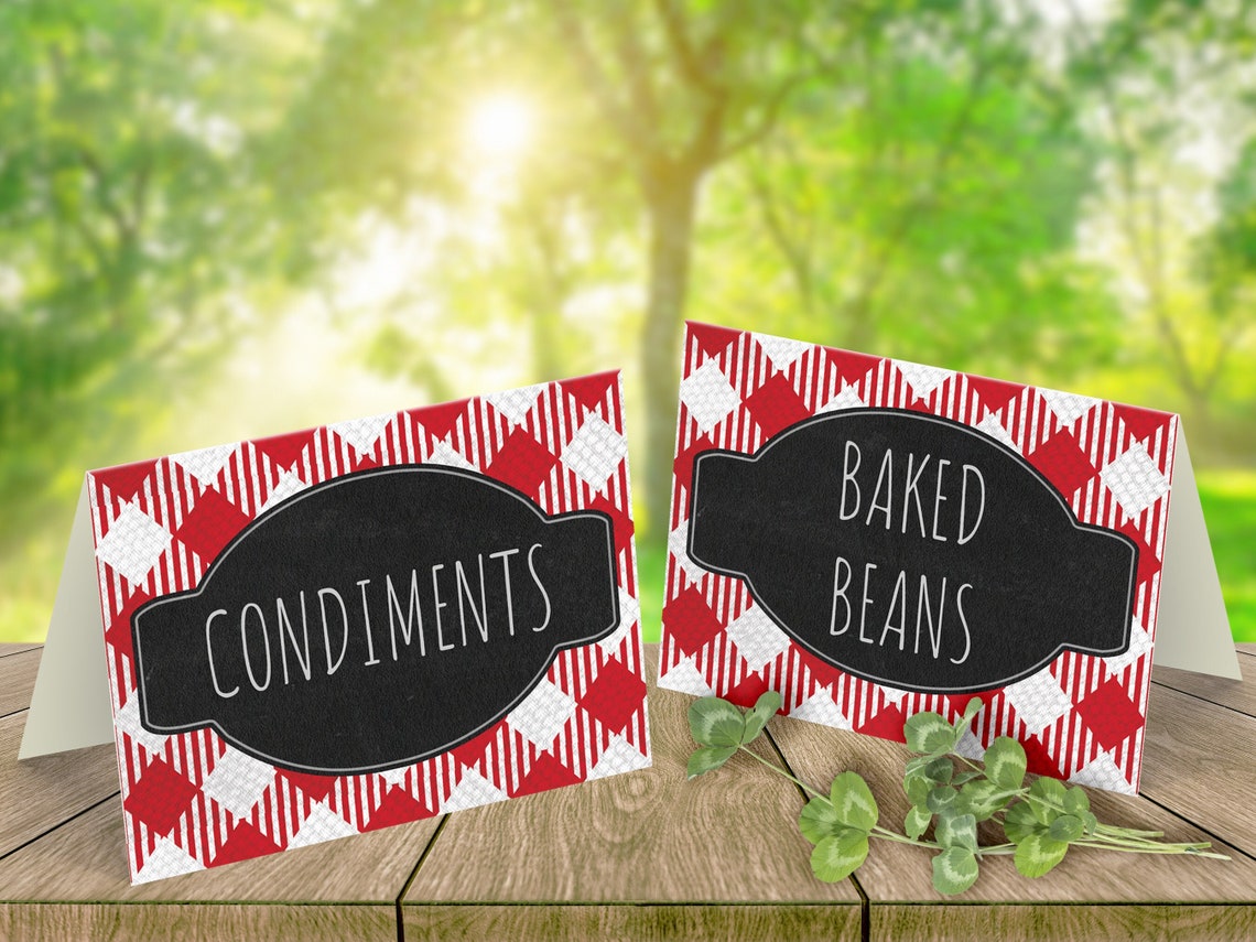 BBQ Party Printable Food Labels, Wedding Shower Food Tent Card ...