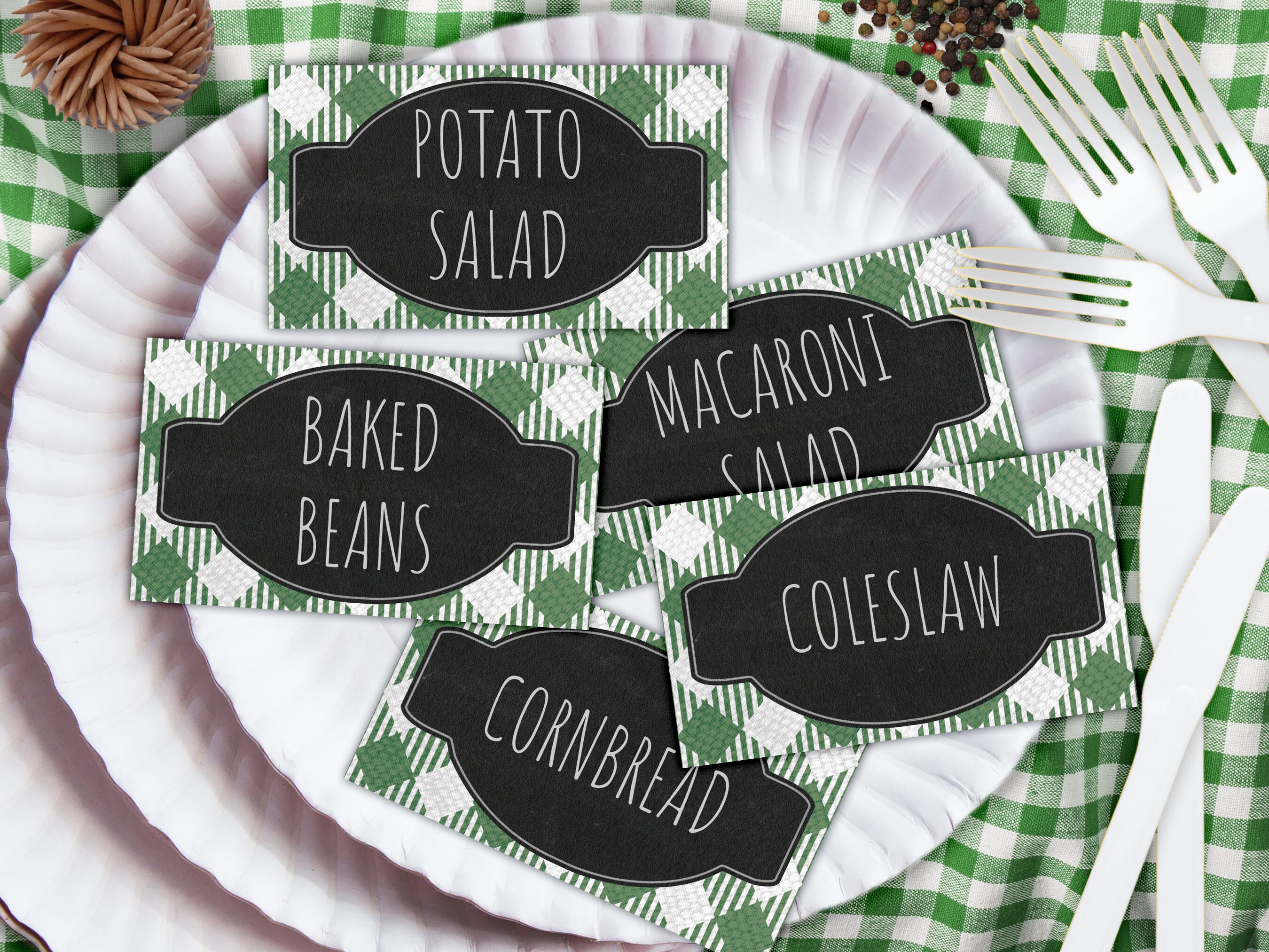 BBQ Party Printable Food Labels Wedding Shower Food Tent - Etsy