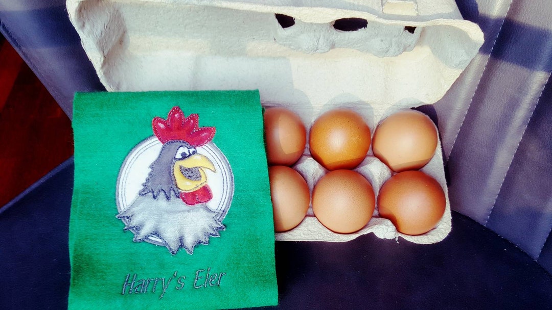 Embroidery File Set banderole for Egg Carton and rooster Harry - Etsy