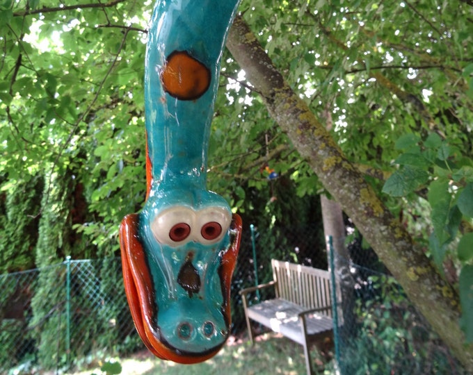 Ceramic Tree Snake, for Hanging, Frost-proof, Unique, Turquoise, Garden ...