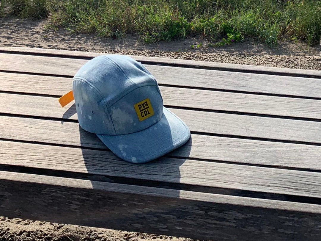 One of One Bleach Discharge Denim 5 Panel Camper Hat: Handmade 5-panel ...